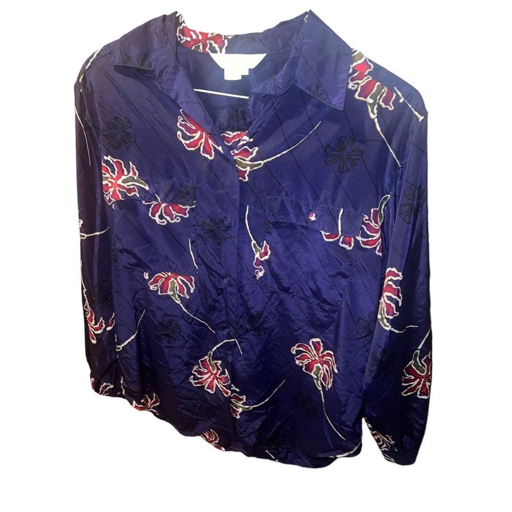 Vintage Susan Hutton Button Up Floral Blouse Top - Gem